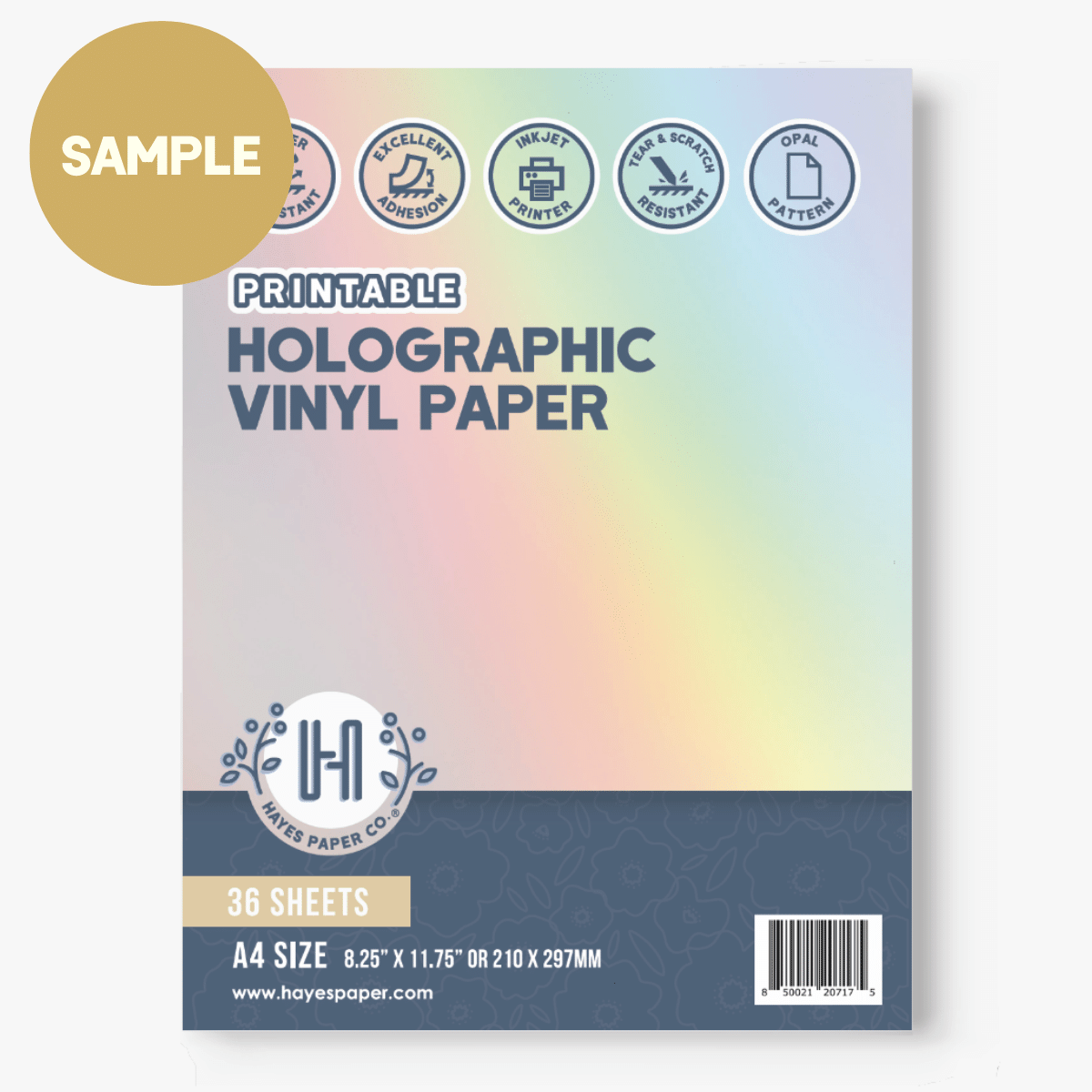 Hayes paper Co® Printable Vinyl Paper Sample | One Sheet Per Sample ...